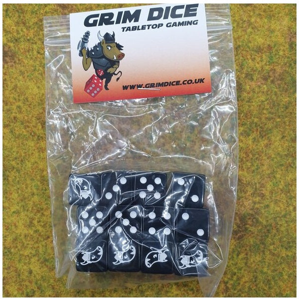 Grim Dice ... Dice - Set of 12 Dice - Black – Grim Dice Tabletop Gaming